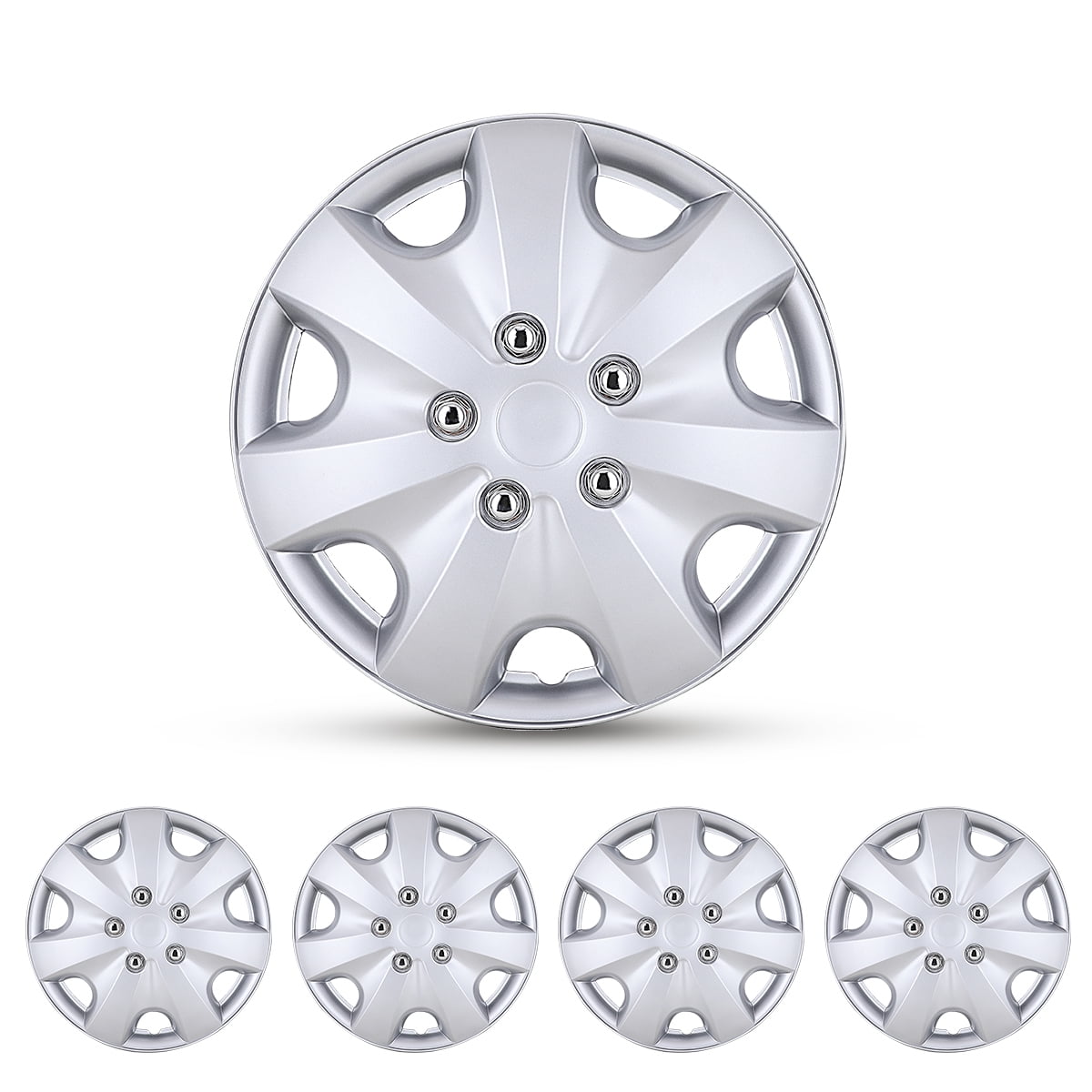 14" Set of 4 Wheel Covers Snap on Hubcaps Full Hub Caps Fit R14 Tire ...