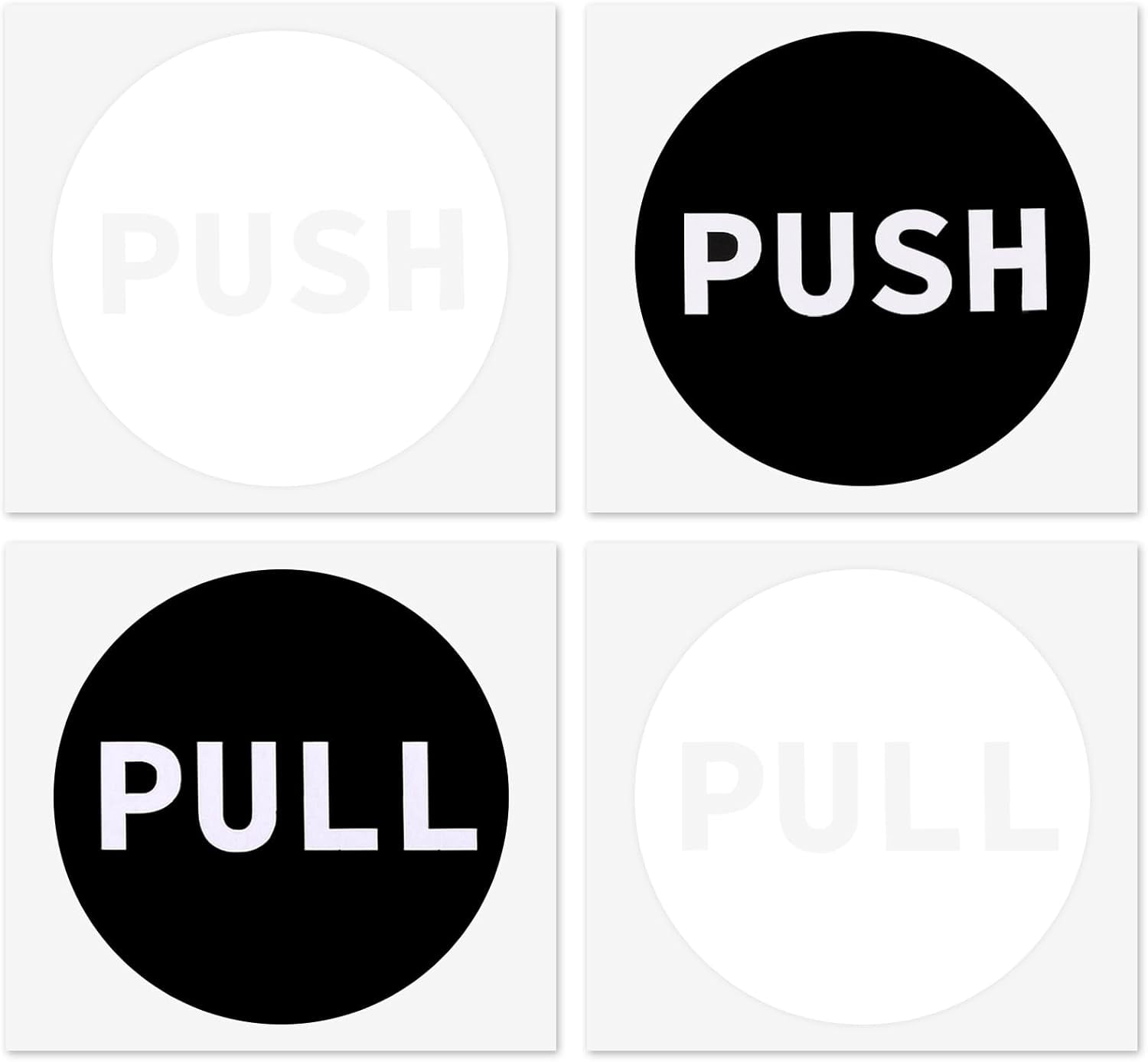 14 Sets 2 Colors Self Adhesive Push Pull Door Sign Stickers Pull Push ...