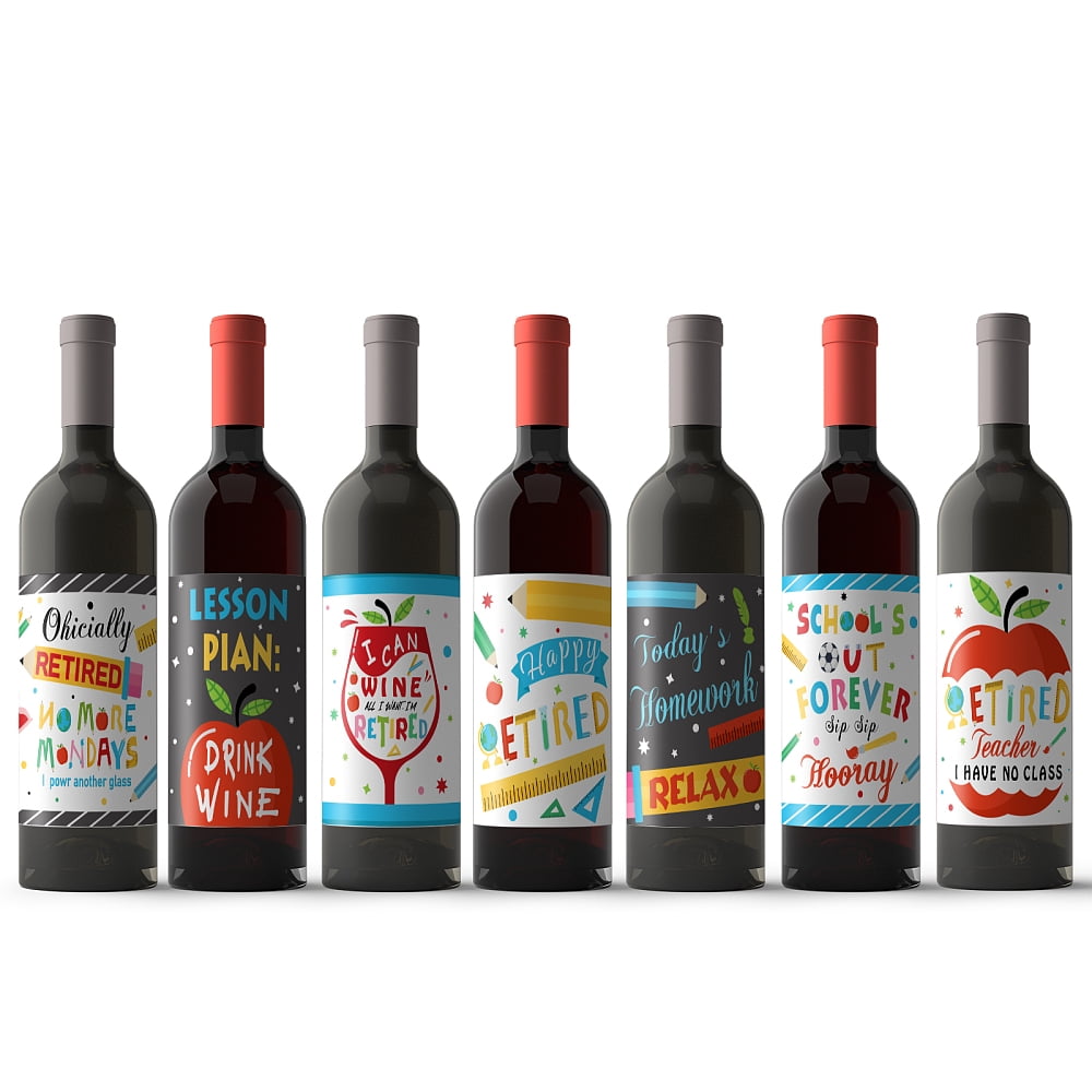 14 Sheets 7 style Rectangle Coated Paper Adhesive Sticker Wine Bottle ...