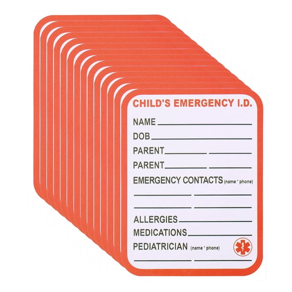 14 Sheets Infant I.C.E. Car Safety Seat Sticker (in Case of Emergency ...