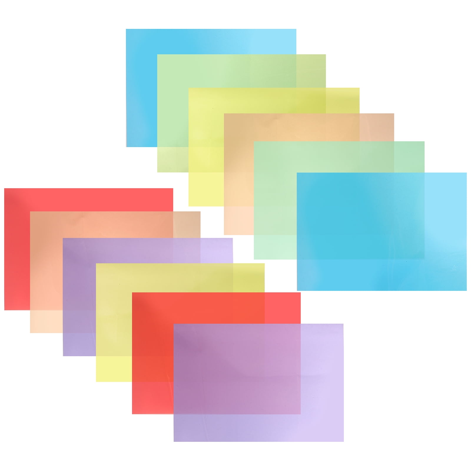 14 Sheets Transparent Cellophane Hard Sheet Multi-colored Cellophane ...