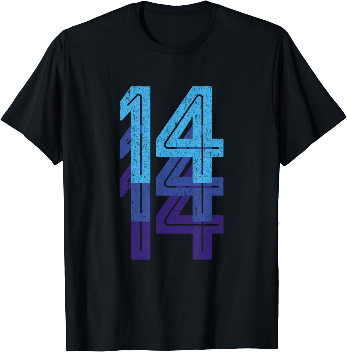 14 Shirt Lucky Number 14th Year Birthday Age Sports Team T-Shirt ...