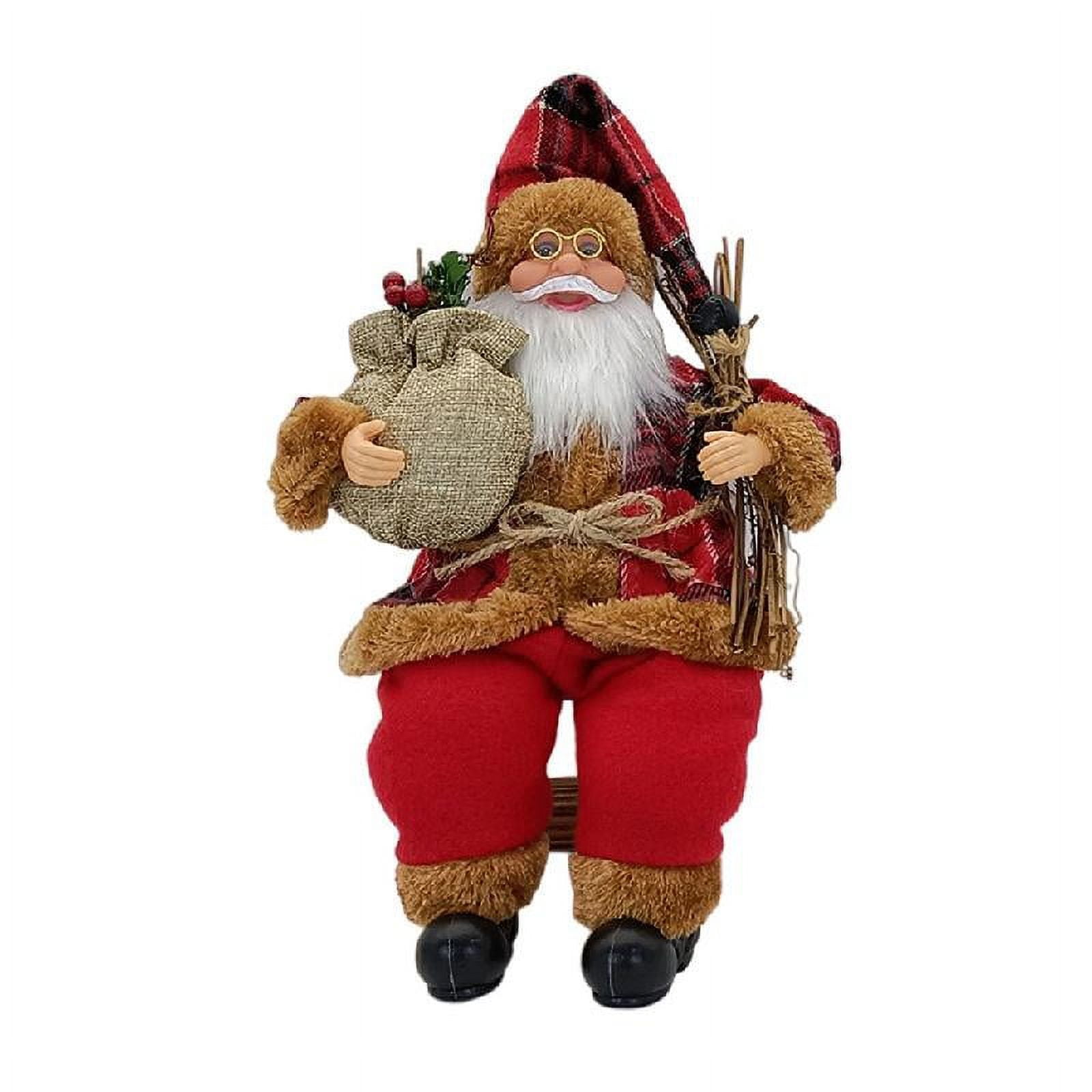 14'' Sitting Santa Claus Figurines Christmas Figure Decoration Hanging ...