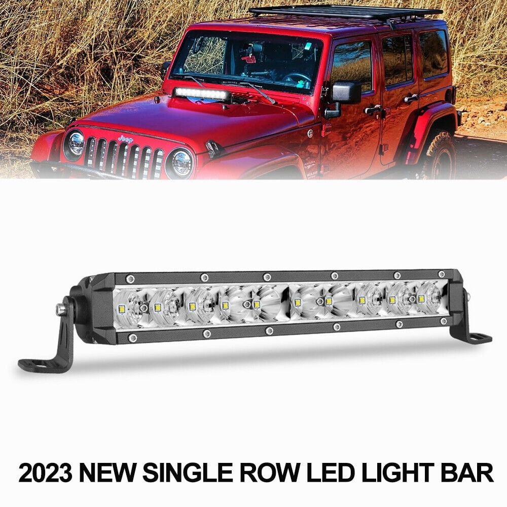 14" Slim LED Light Bar Single Row Combo For 07-18 Jeep Wrangler JK ...