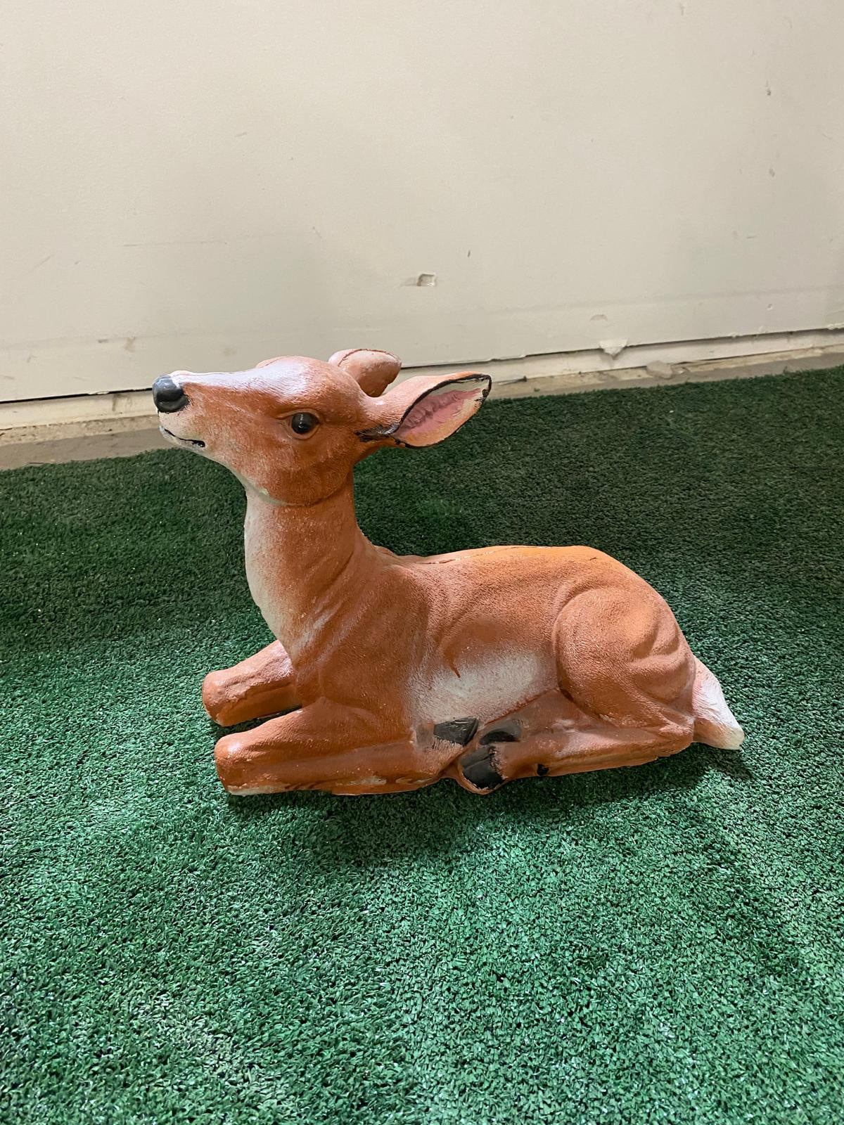 14" Solid Concrete Deer Statue, Weather proof Deer outdoor statues ...