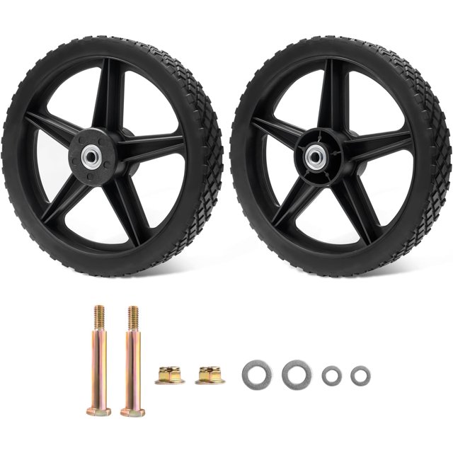 14" Spoked Plastic Wheel and Tire 14 x 1.75'' Lawn Mower Wheels Kits ...