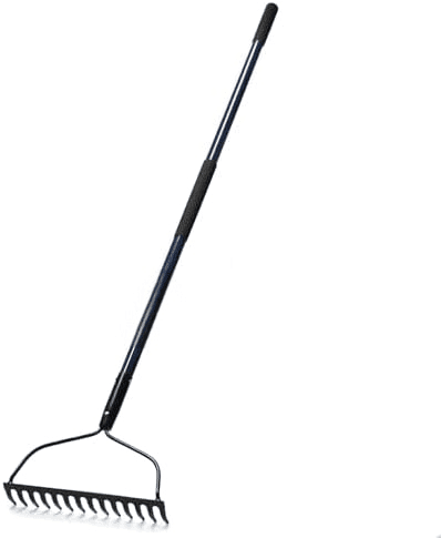 14 Tine Metal Garden Rake 57 Inch Heavy Duty Lawn and Soil Leveling ...