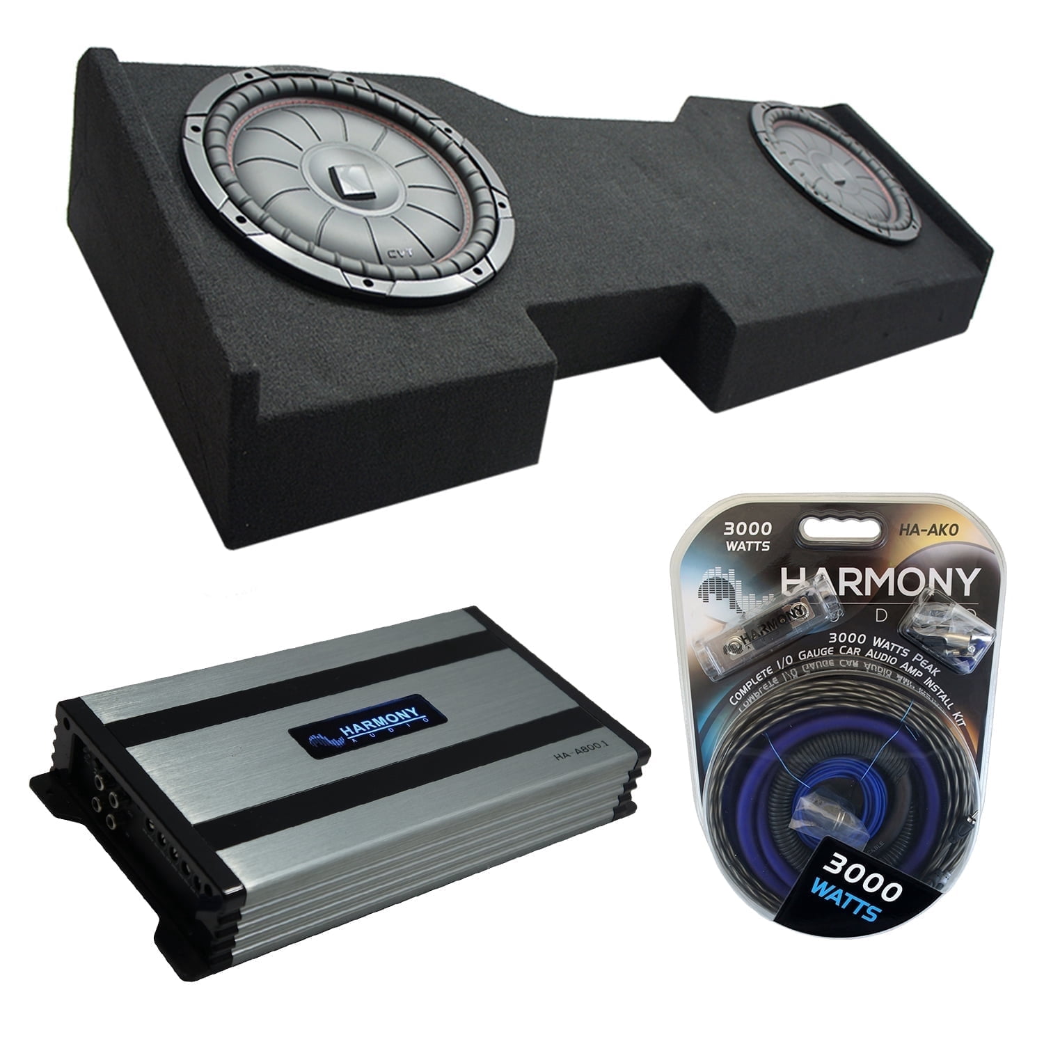 14 - 18 Chevy Silverado Crew Cab Kicker CompVT CVT12 Dual 12" Sub Box ...