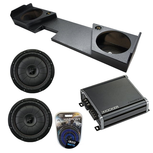 14-18 GMC Sierra Double Cab Kicker CompVT CVT12 Dual 12 Rhino Sub Box ...