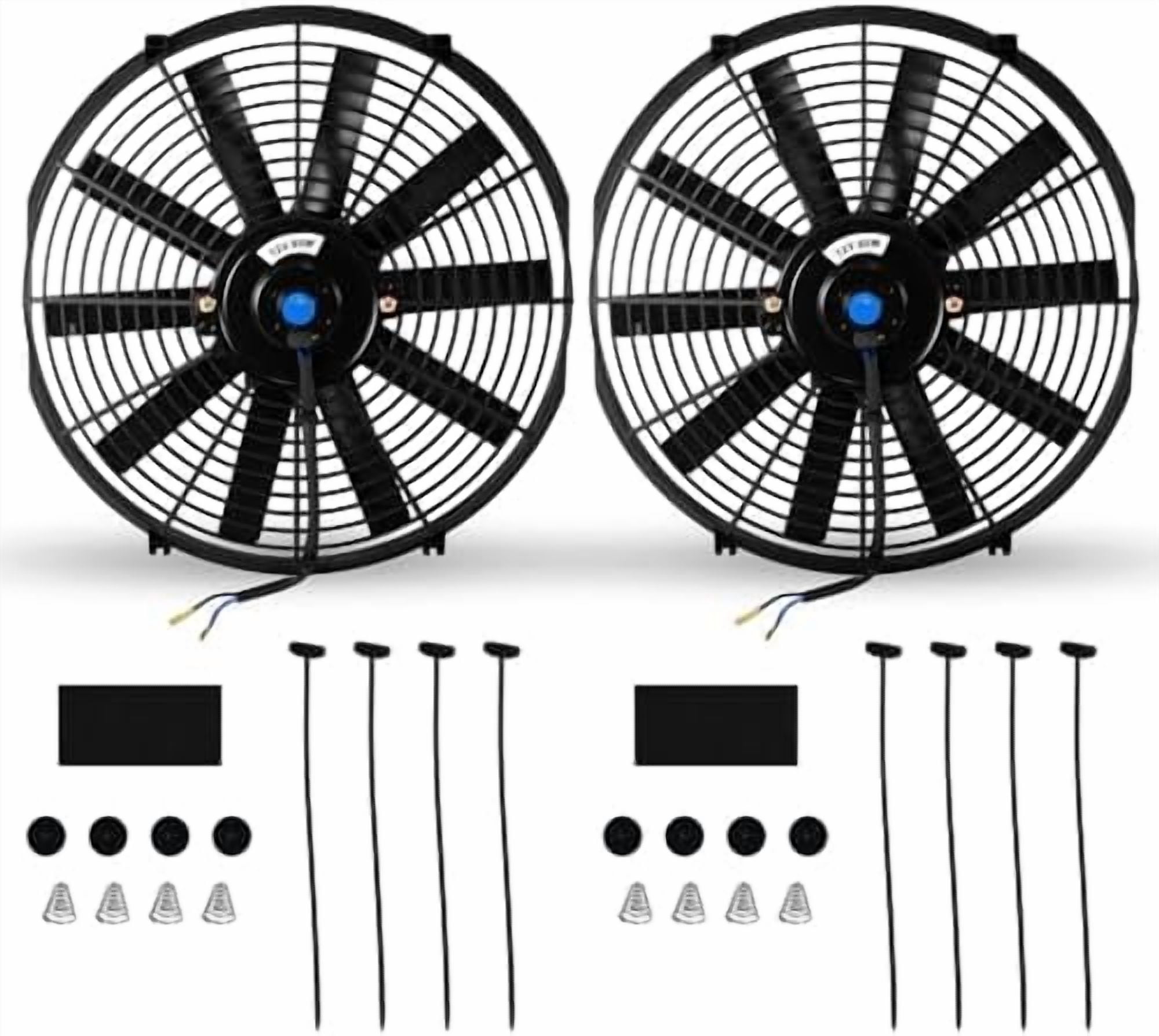 14" Universal Electric Radiator Fan Push Pull Slim Fan High Performance ...