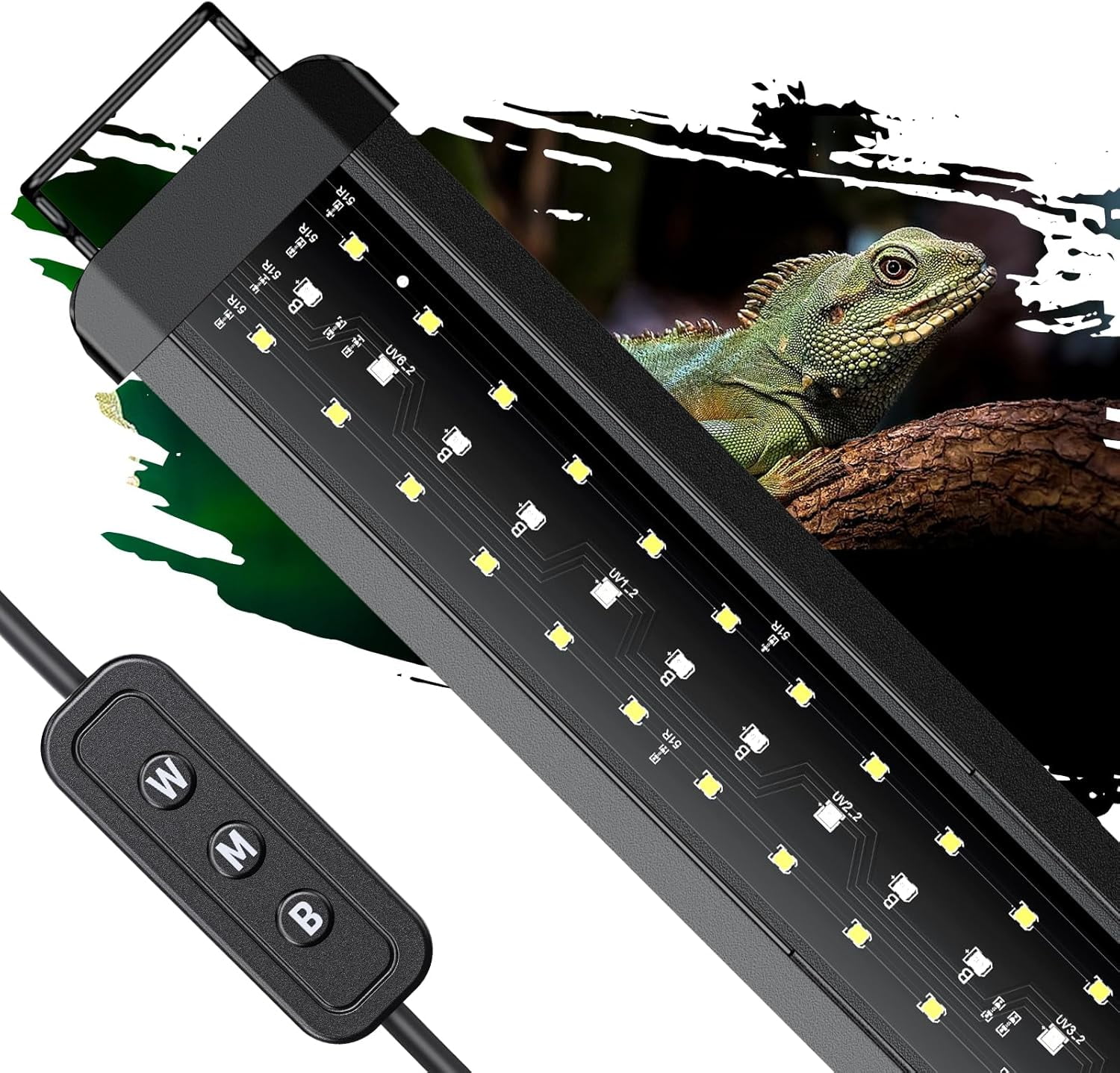 14 W UVB Light for Reptiles for 18" to 24" Terrariums Extendable Reptile Tank Light with Full ...