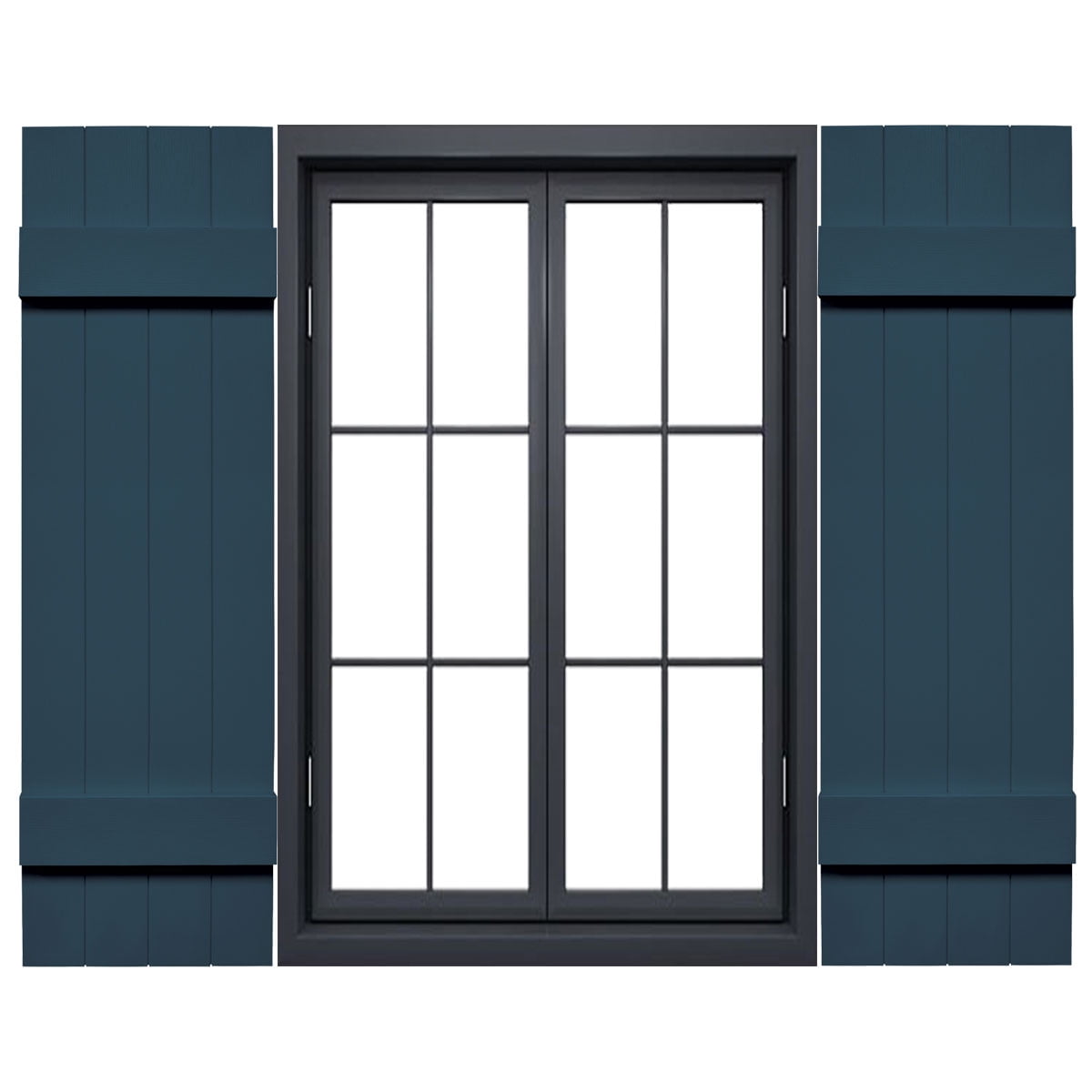 14"W x 51"H Mid-America Vinyl, Standard Size Four Board Joined Shutters ...