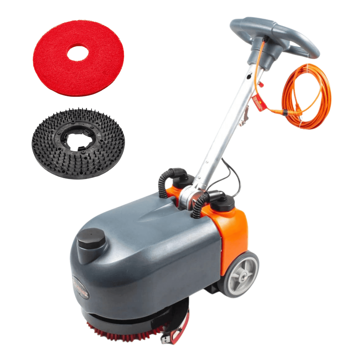 14“ Walk Behind Floor Scrubber Dryer Machine for Commercial Use, 26 ft ...