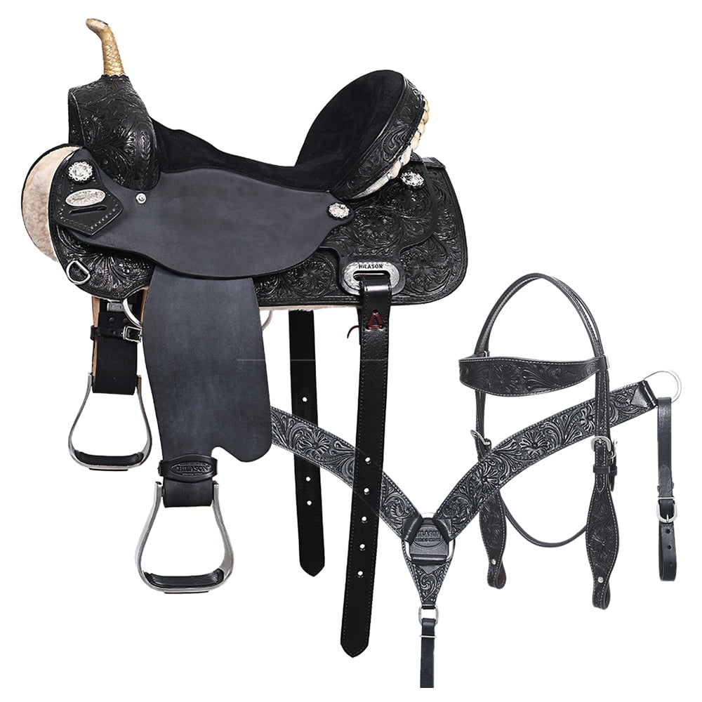 14 Western Horse Saddle American Leather Flex Trail Barrel Tack Hilason ...