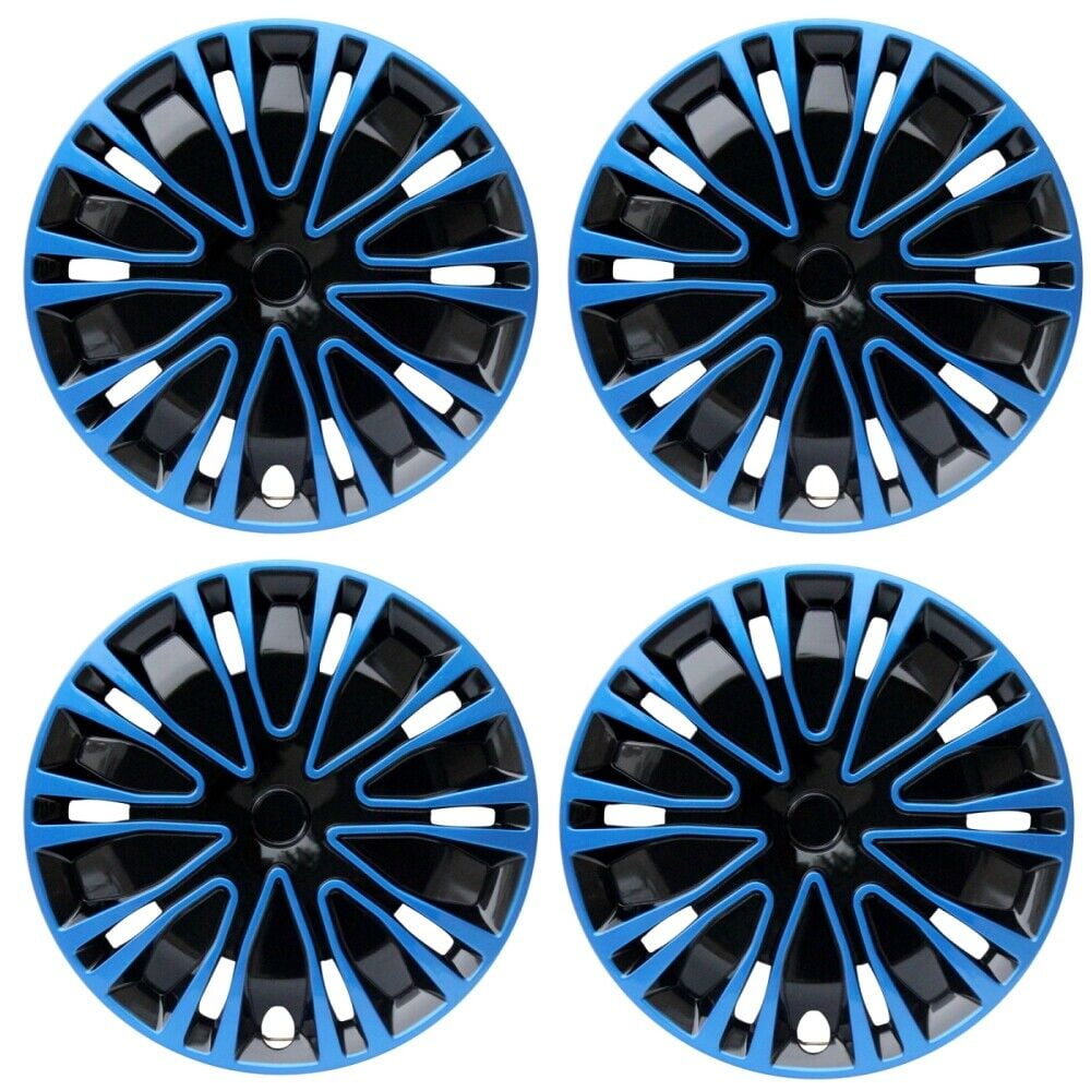 14" Wheel Covers & Hub Caps ABS Black and Blue, 4 Pack - Walmart.com