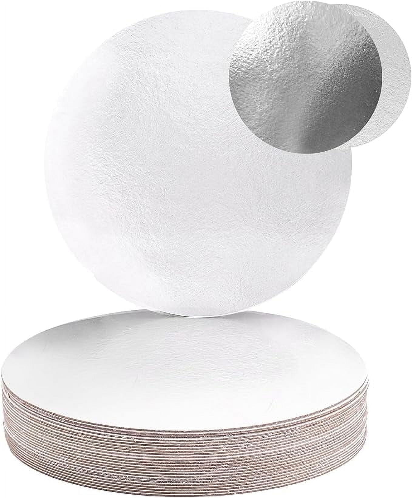 14" White/Silver Round Compressed Cakeboards, 6 ct. - 2 mm thick ...