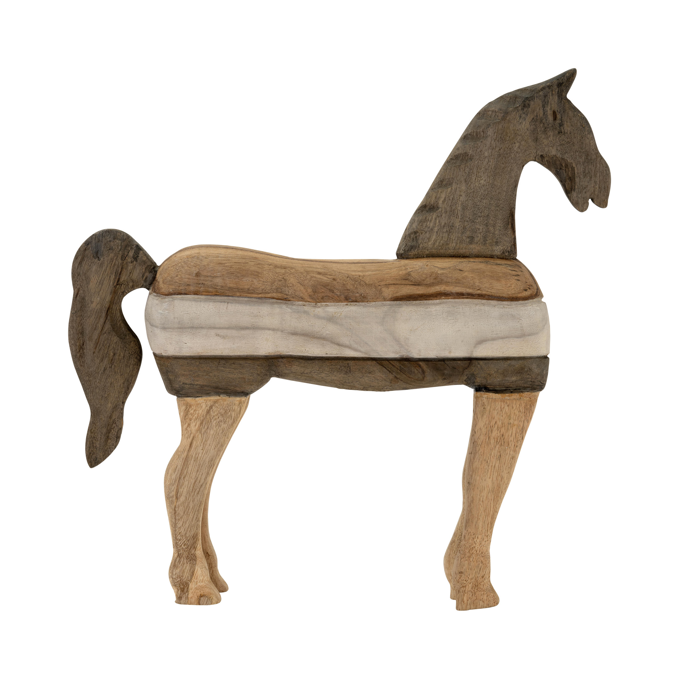 14" Wooden Horse Sculpture - Contemporary Rustic Mango Wood Dark Brown ...