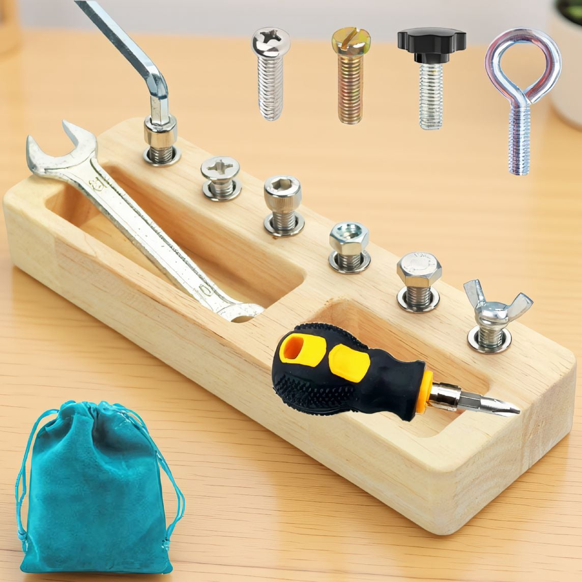 14 Wooden Montessori Board Set with Tools, for 3+ - Walmart.com