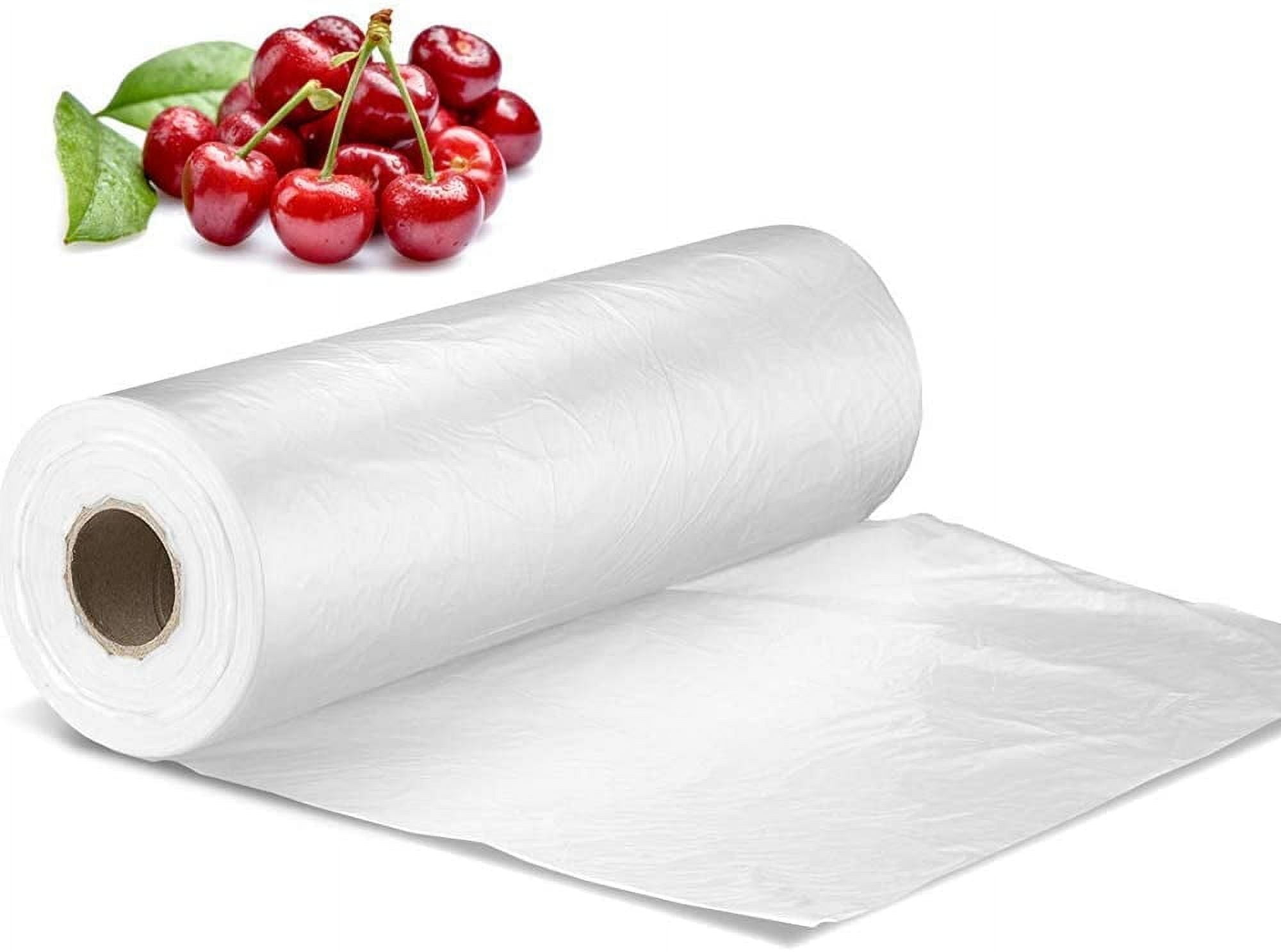 14" X 20" Plastic Produce Bag on a Roll, Clear Food Storage Bags for ...
