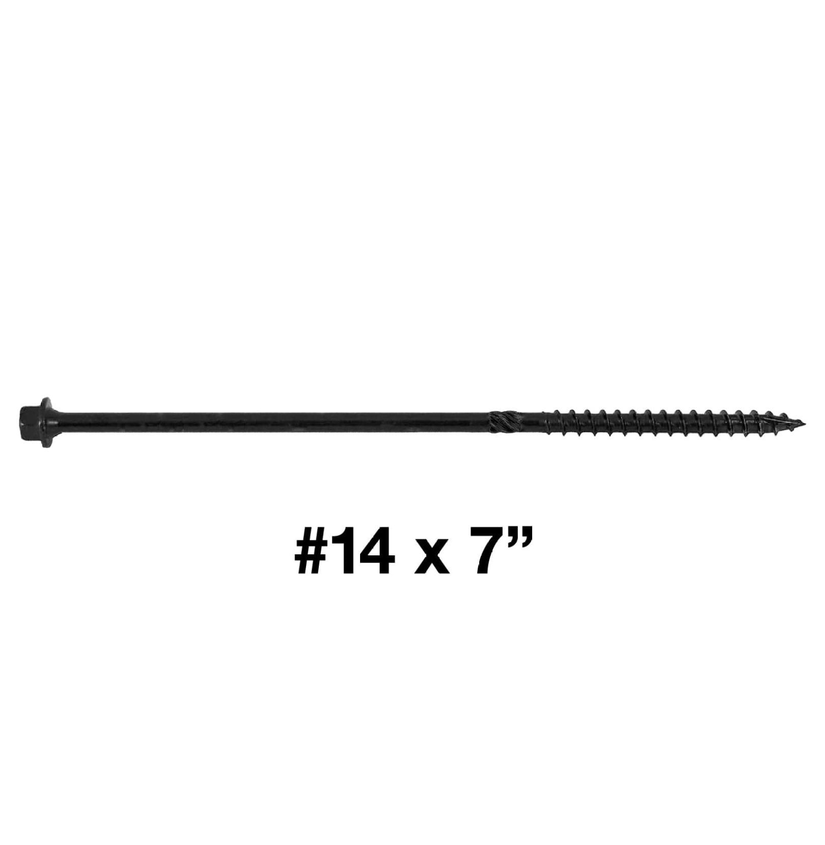 #14 X 7 Heavy Duty Black Timber/Log/Landscaping Wood Screws - Exterior ...