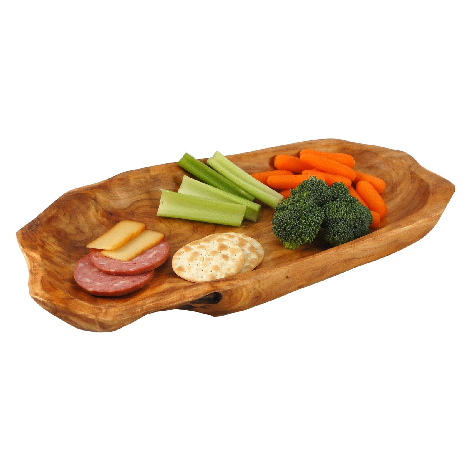 14" X 7" hand carved reclaimed root wood appetizer platter - Walmart.com
