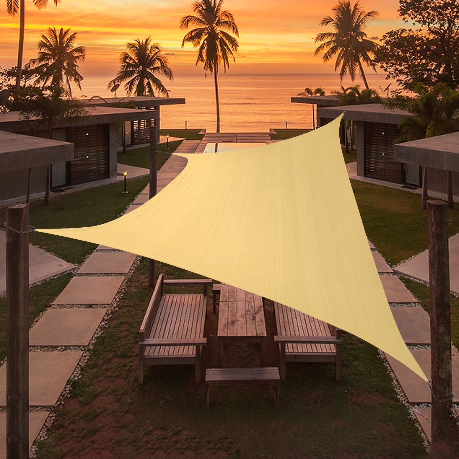 14'X20'Customize Sand Sun Shade Sail Standard UV Block 185 GSM, Water ...