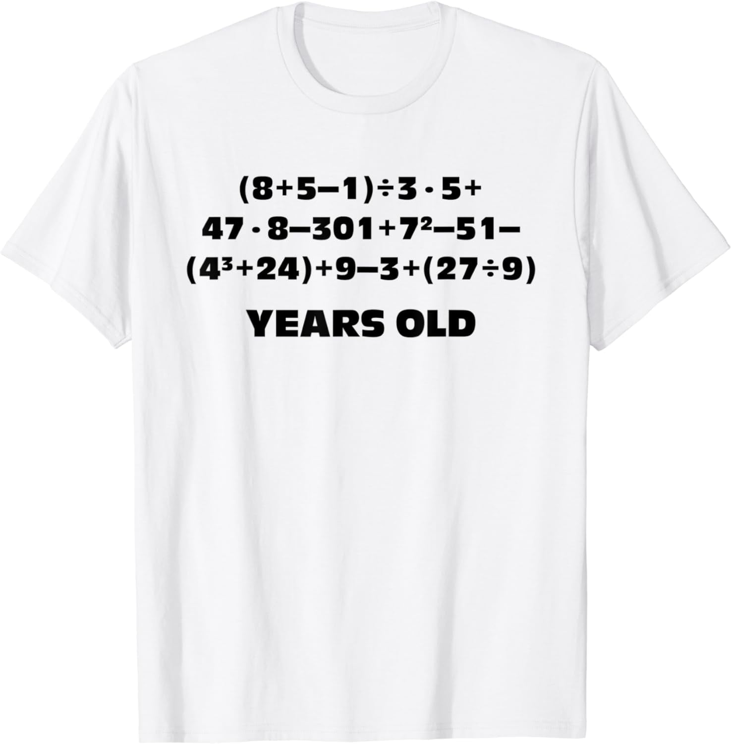 14 Years Old Math Problem Algebra Equation 14th Birthday T-Shirt ...