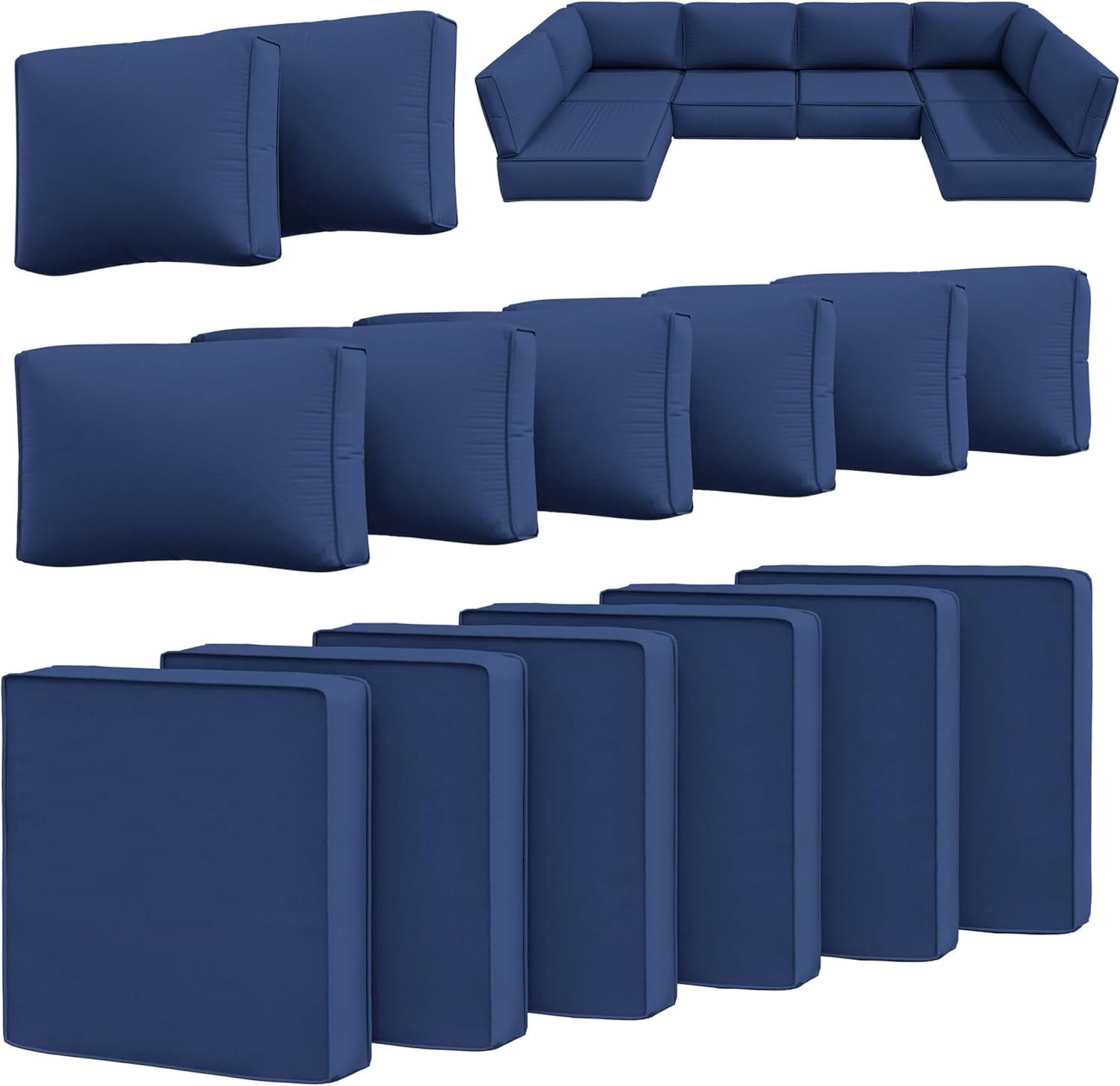 14 count Outdoor Cushion Slipcovers Patio Cushion Covers with Zipper ...