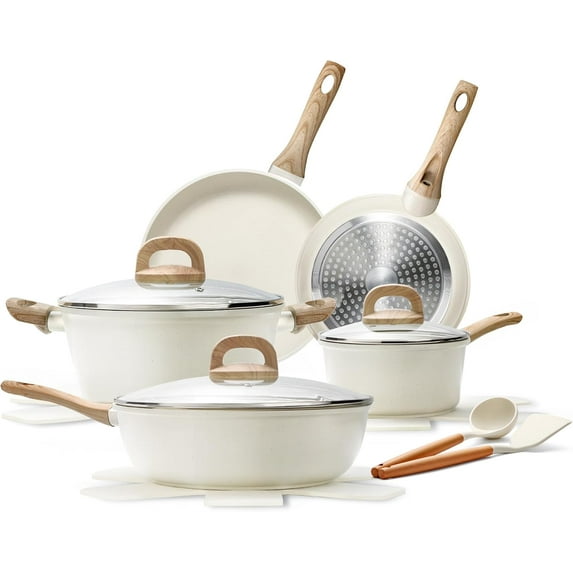 14 count Pots and Pans Set, Nonstick Cookware Sets, Granite Induction ...