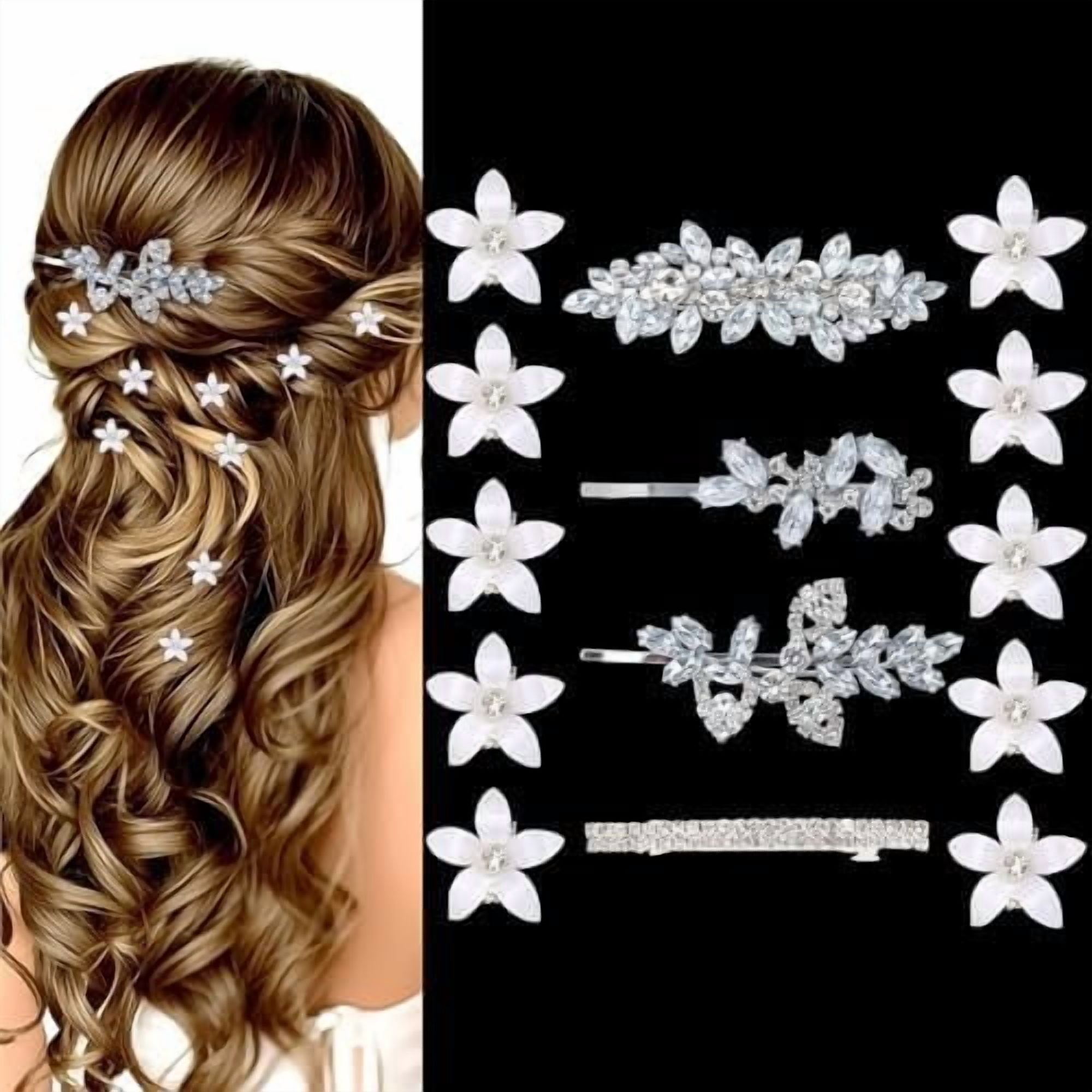14 count Rhinestone hair clips and mini flower clips,Fancy Flower ...
