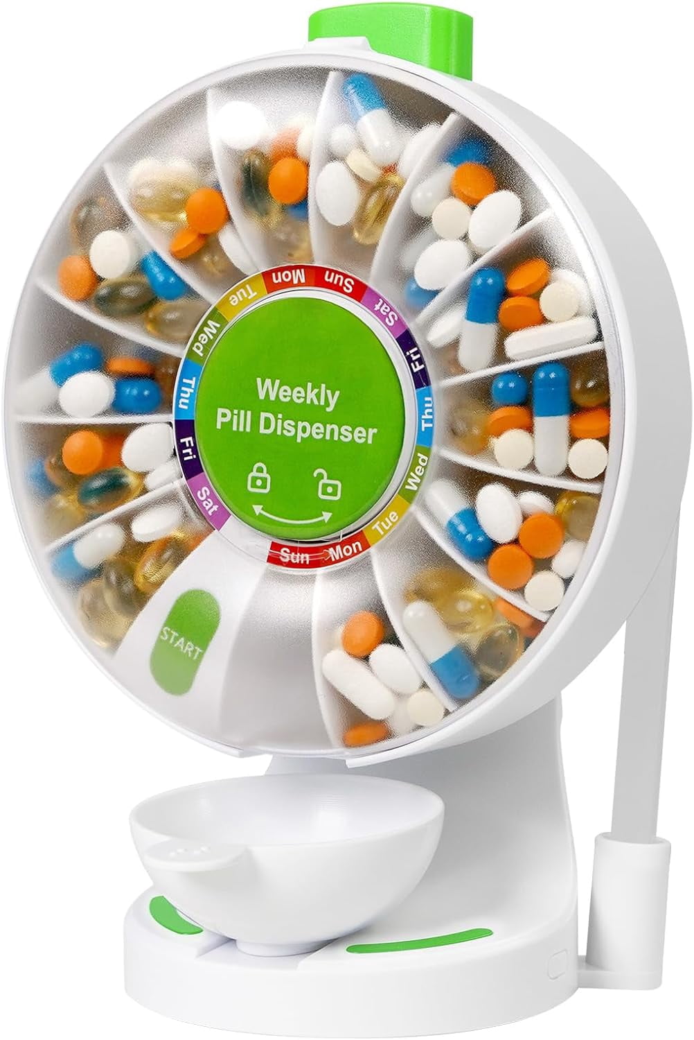 14-day vertical and wall-mounted pill dispenser, easy for the elderly ...