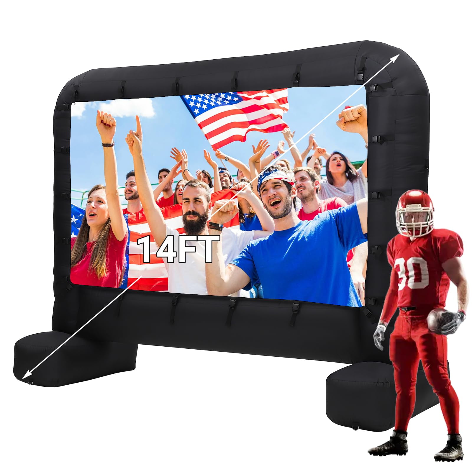 14 ft Inflatable Outdoor Projector Screen, blow up movie screen ...