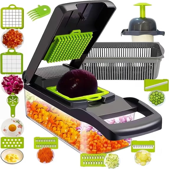 14-in-1 Manual Vegetable Slicer and Cutter with Container - Versatile ...