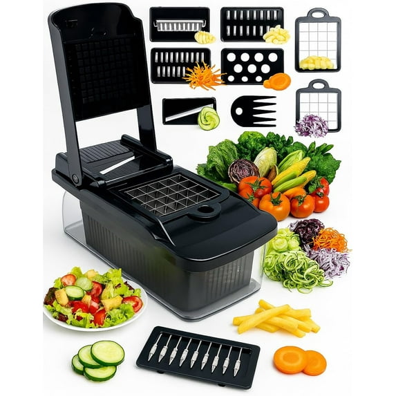 14-in-1 Vegetable Chopper with Stainless Steel Blades – Multifunctional ...