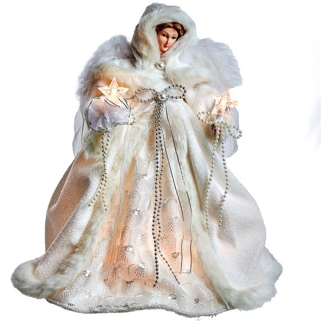 14 in. 10-Light White Angel Tree Topper with UL Certified - Walmart.com