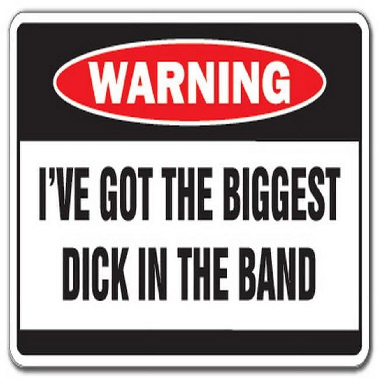 14 in. Biggest D CK in the Band Warning Sign - Huge Rock & Roll Music ...
