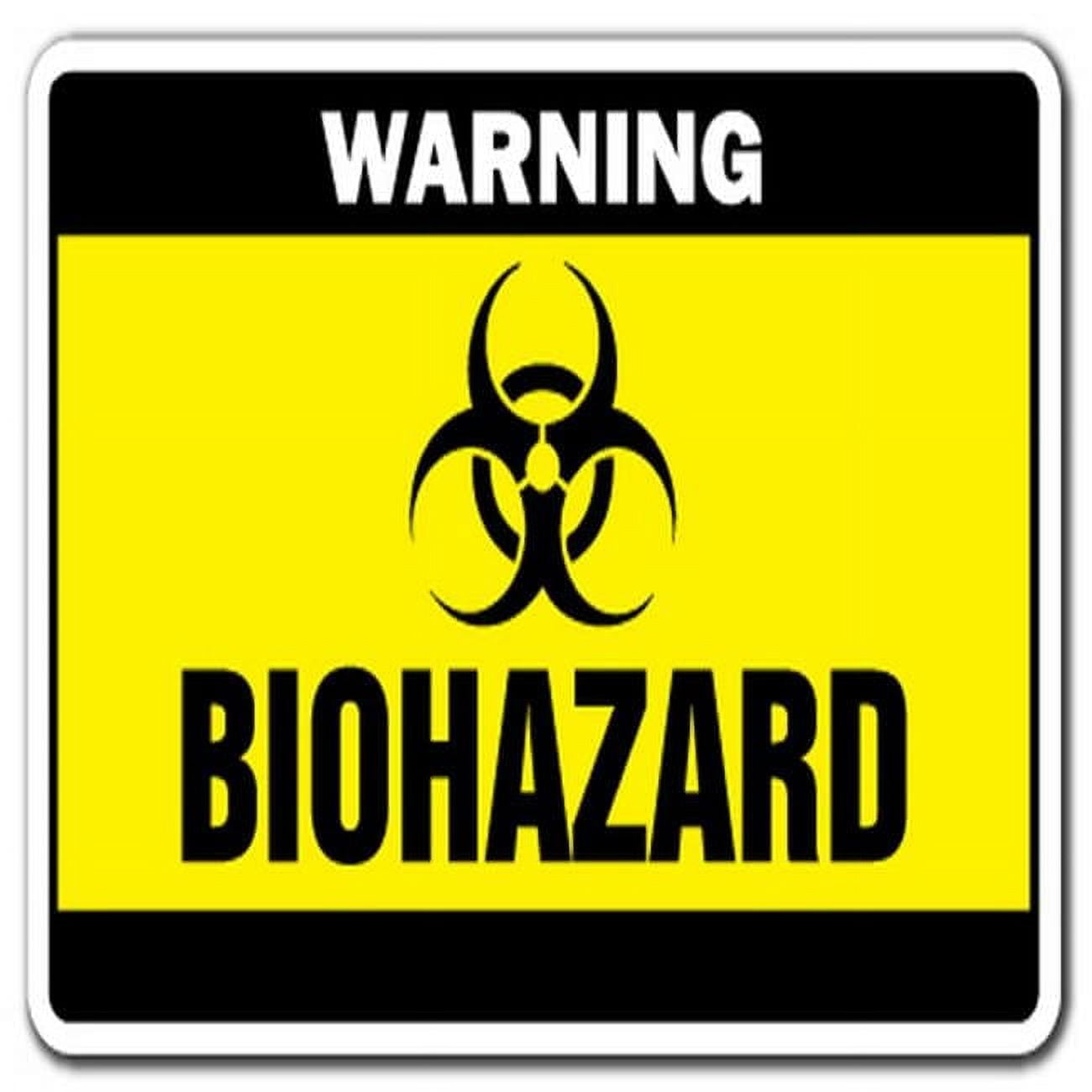14 in. Biohazard Warning Sign - Danger Toxic Symbol Bio Radiation ...