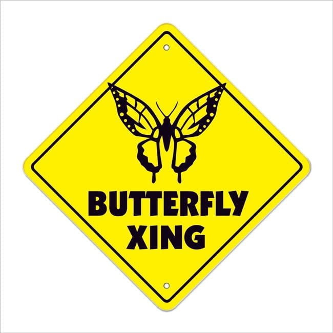 14 in. Butterfly Zone Xing Crossing Sign - Walmart.com