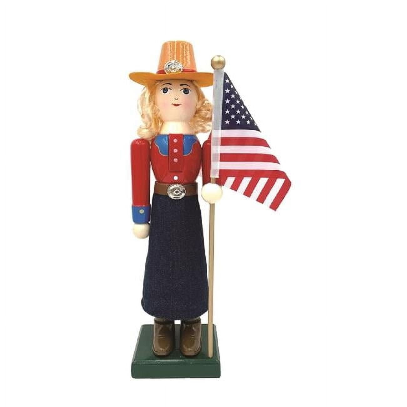 14 in. Cowgirl & Flag Nutcracker - Walmart.com