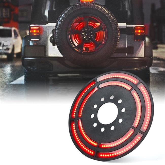 14 in. Cyclone Series Dual Spare Tire LED Brake Light for 2007-2018 Jeep Wrangler JK & 2018 Plus ...