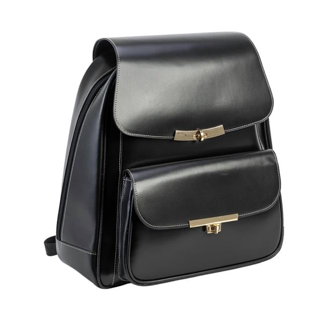 14 in. Kendall Leather Business Laptop Tablet Backpack, Black - Walmart.com