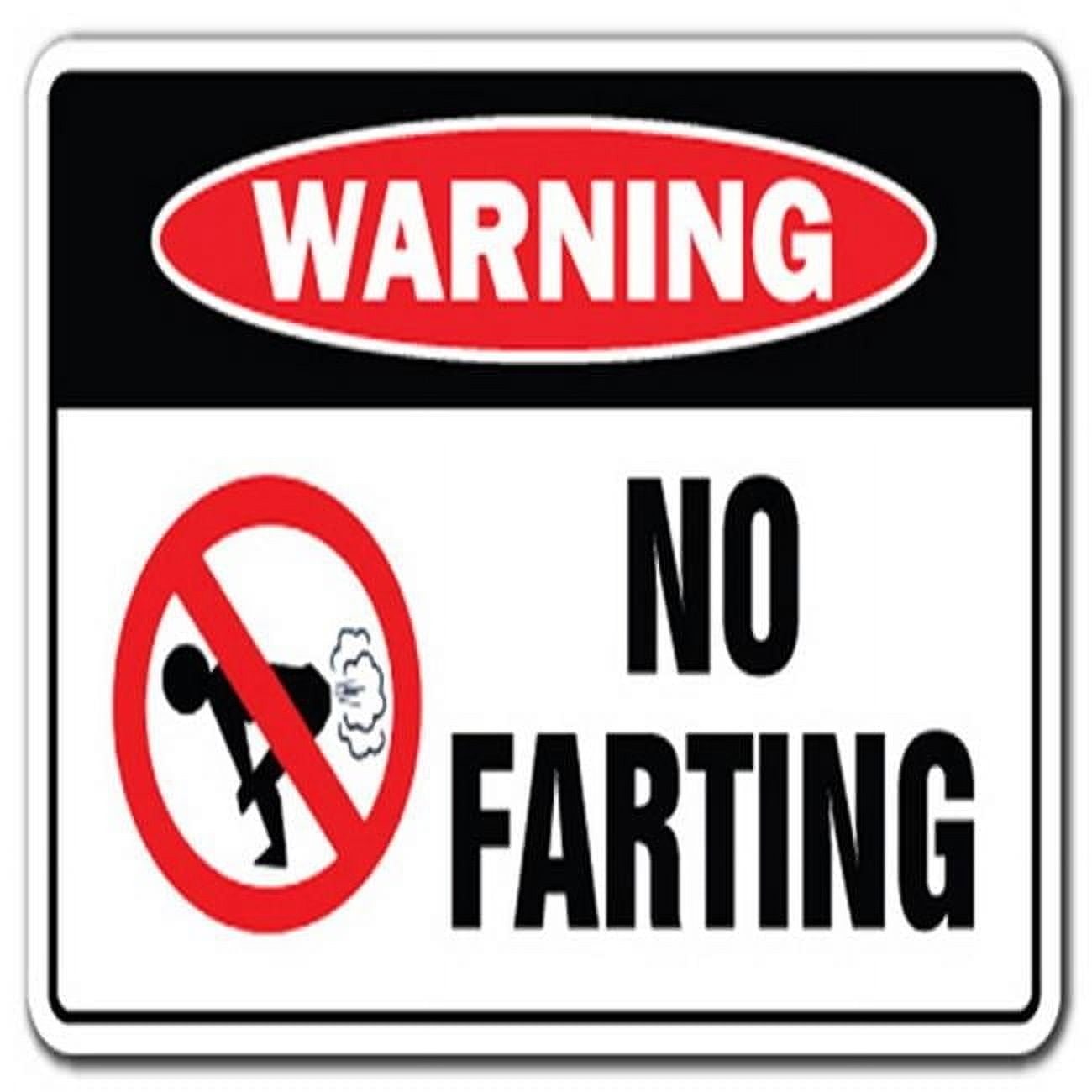 14 in. No Farting Warning Sign - Fart Pass Gas Stink Ass Bomb Farter ...