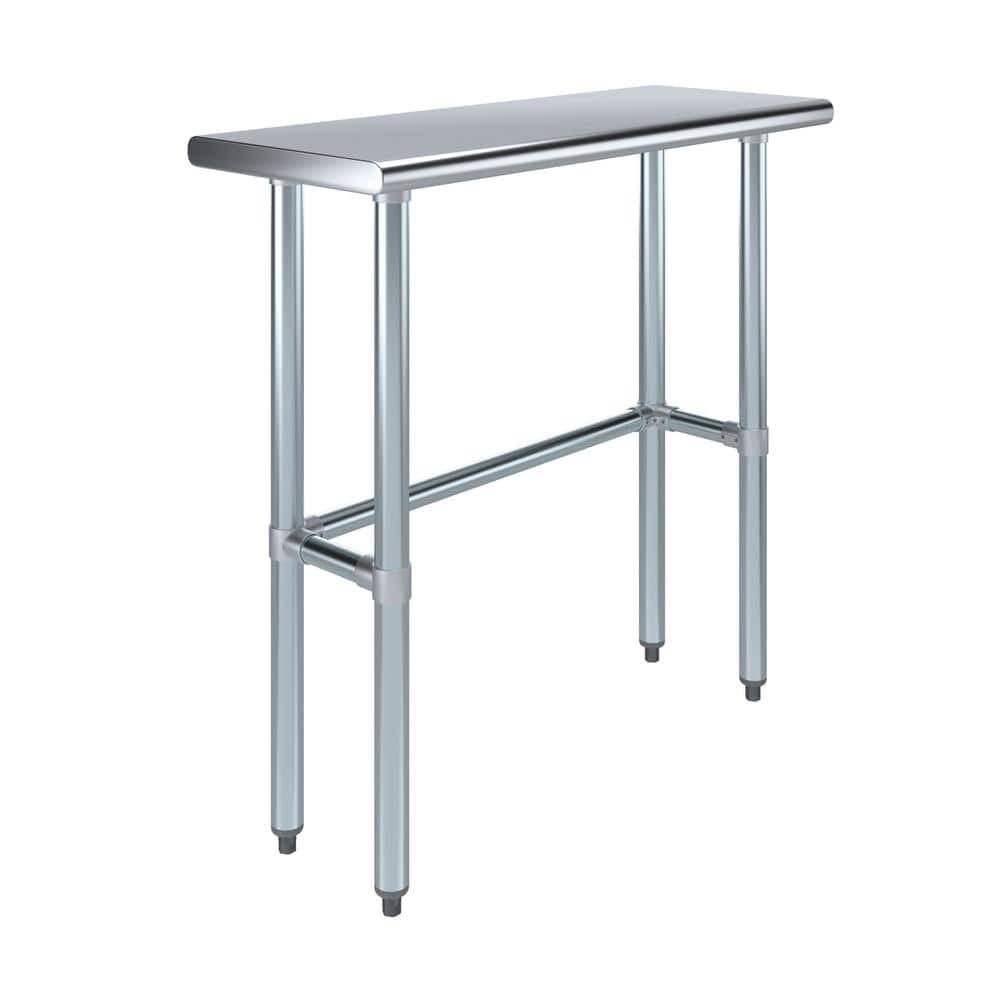 14 in. x 36 in. Stainless Steel Open Base Kitchen Utility Table : Metal ...