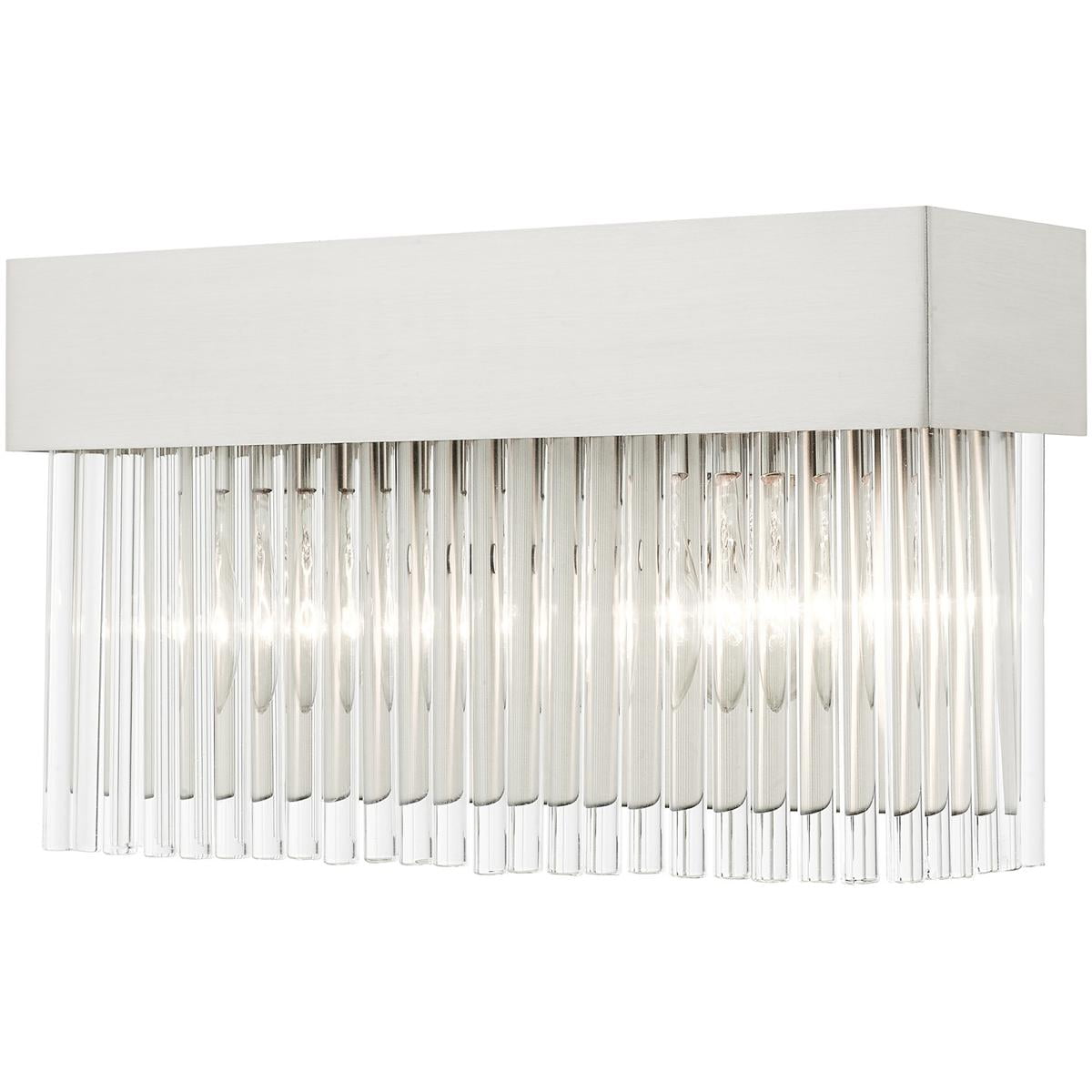 14 inch 2 Light Brushed Nickel Bathroom Vanity light fixture with ...