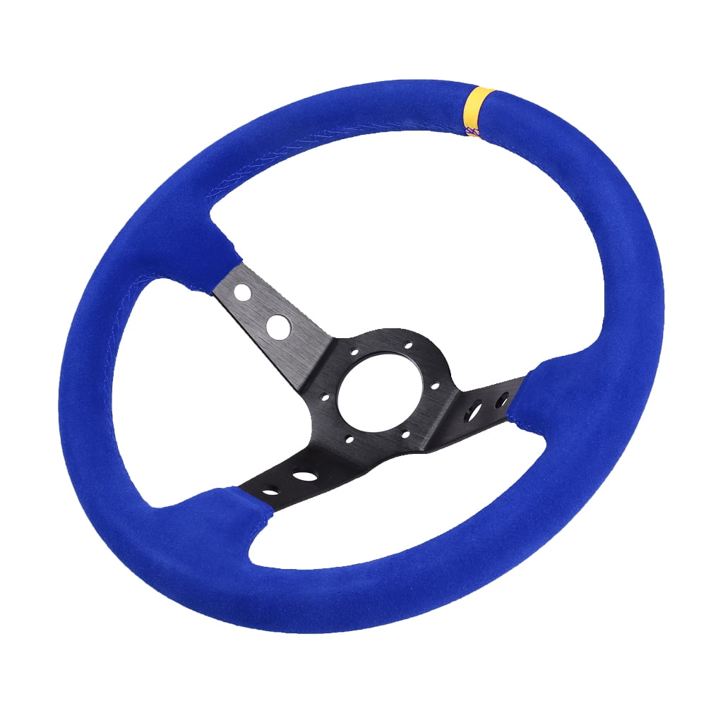 14 inch 350mm Car Steering Wheel Deep Drifting Suede Leather Steering ...