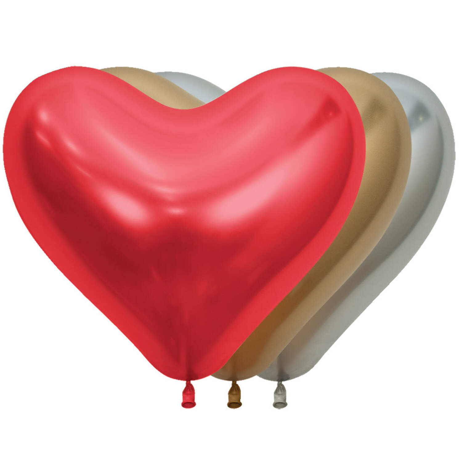 14 inch Heart Shape Reflex Assortment Latex Balloons (50 Pack) - Party ...