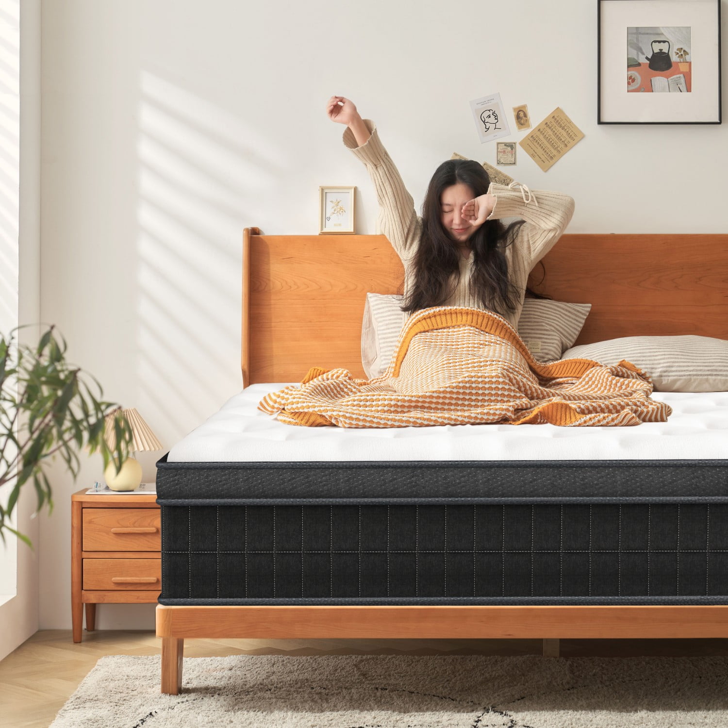 14 inch Hybrid Full Size Mattresses Individually Wrapped Poccket Spring ...