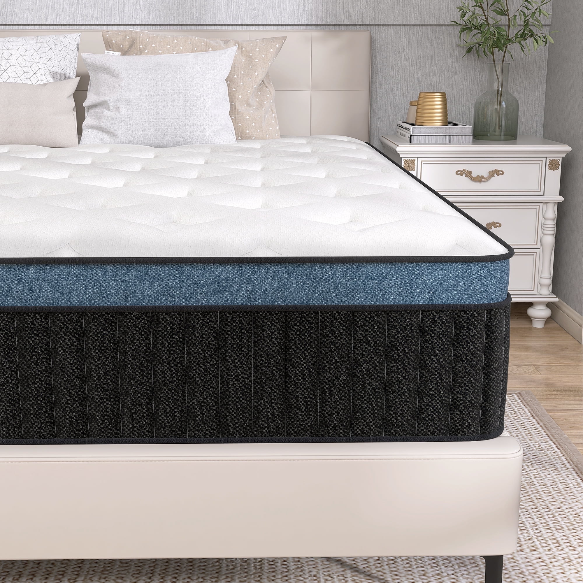 King Size 14-inch Hybrid Mattress with Gel Memory Foam, Pocket Spring ...