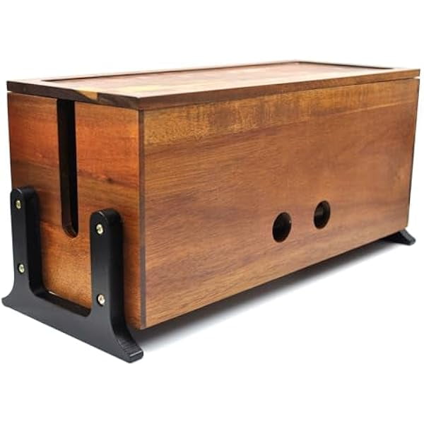 14 inch Large Cable Management Box, Wood Cord Hider Box & Organizer for ...