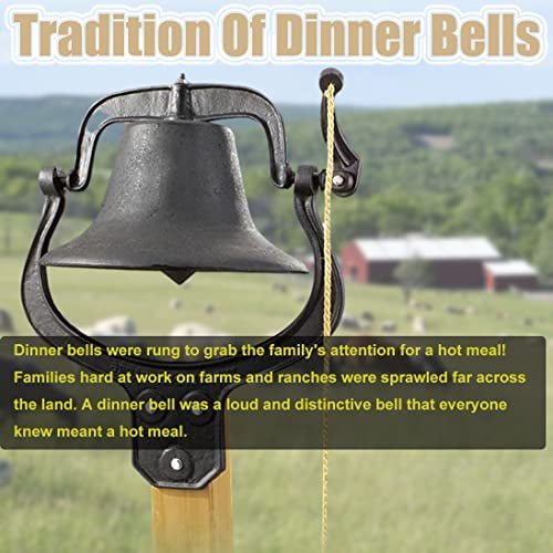 14 inch Large Cast Iron Farmhouse Dinner Bell, Outdoor Church School ...